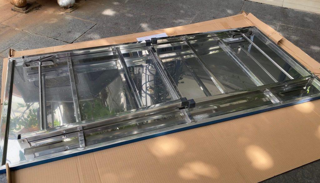 Bàn ăn inox BG01 chân xếp gọn sáng đẹp mọi không gian - Nội thất Long ...